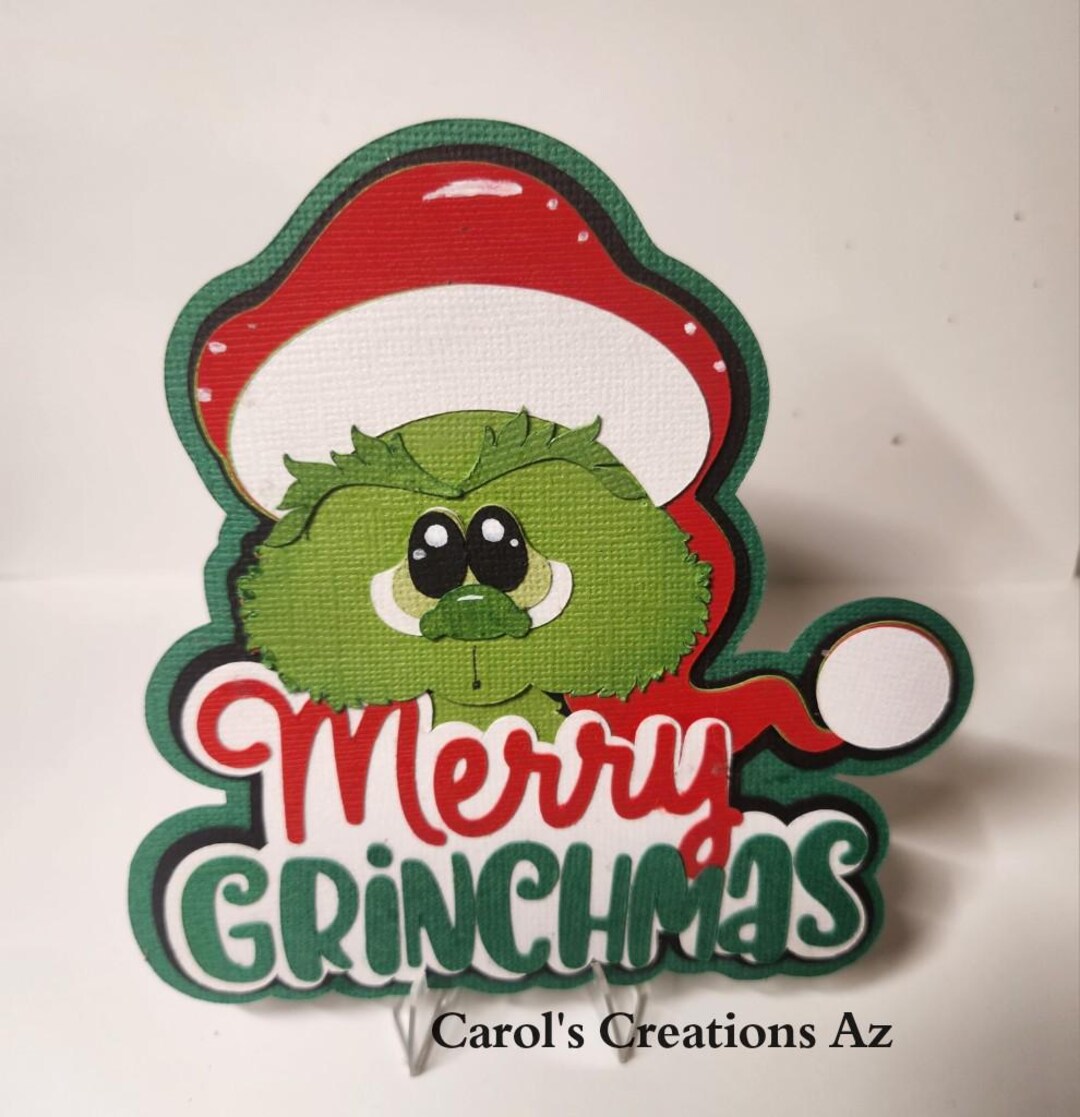 Grinch Die Cut / Grinch Scrapbook Title / Scrapbooking Embellishment ...