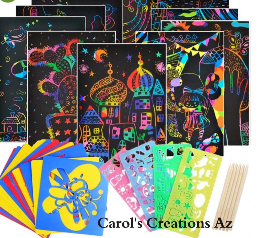 Scratch Craft Kit / Mystery Color Craft Kit / Color Craft Kit / Crafts ...