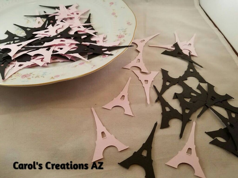 100 Eiffel Tower Confetti/ Eiffel Tower Die Cuts / Paris Party Confetti ...