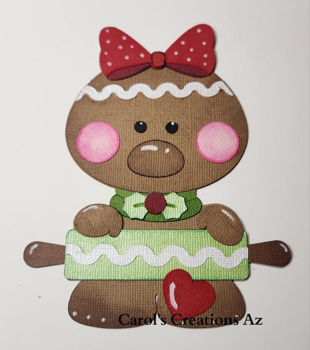 Gingerbread Scrapbook Die Cut / Scapbook Paper Piecing / Christmas Die ...