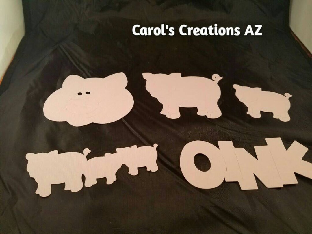 10 Pig Die Cut Set / Pig Face Die Cut / Pig Border Die Cut / Oink Die ...