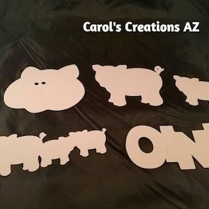 10 Pig Die Cut Set / Pig Face Die Cut / Pig Border Die Cut / Oink Die ...