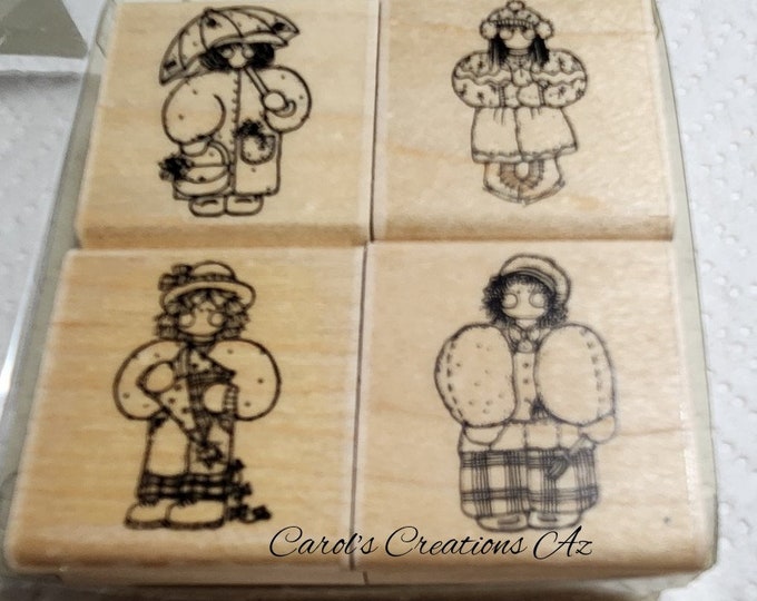 DOTS Stamp Set / DOTS Hostess Set of 4/ Wooden Stamps / Rubber Stamps ...