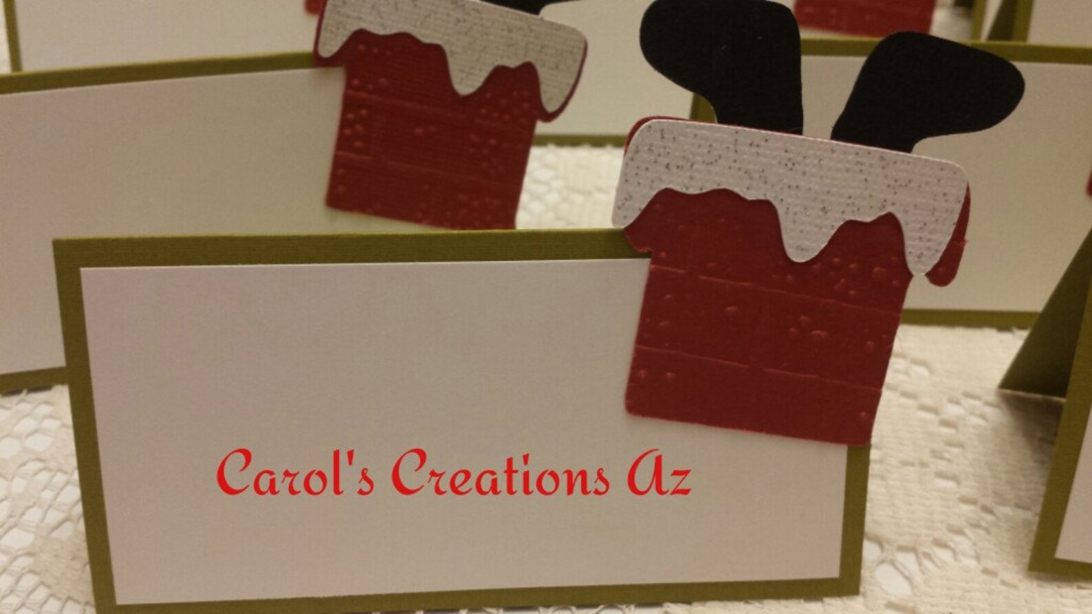 Santa Place Cards 12 / Santa Escort Cards / Santa and Chimney - Etsy