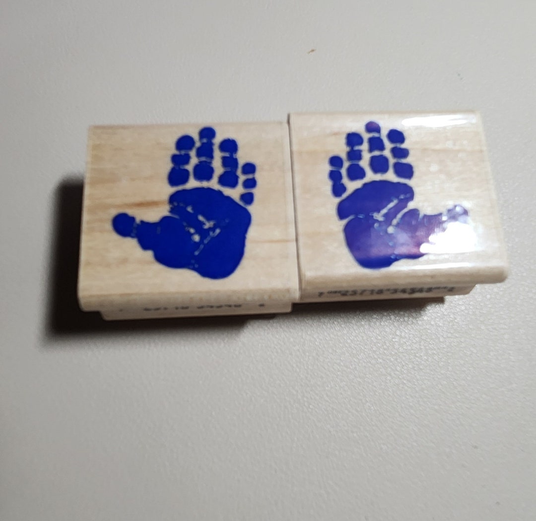Wood Stamp / Rubber Stamps / Baby Hands Stamp Set / Craft Stamps ...