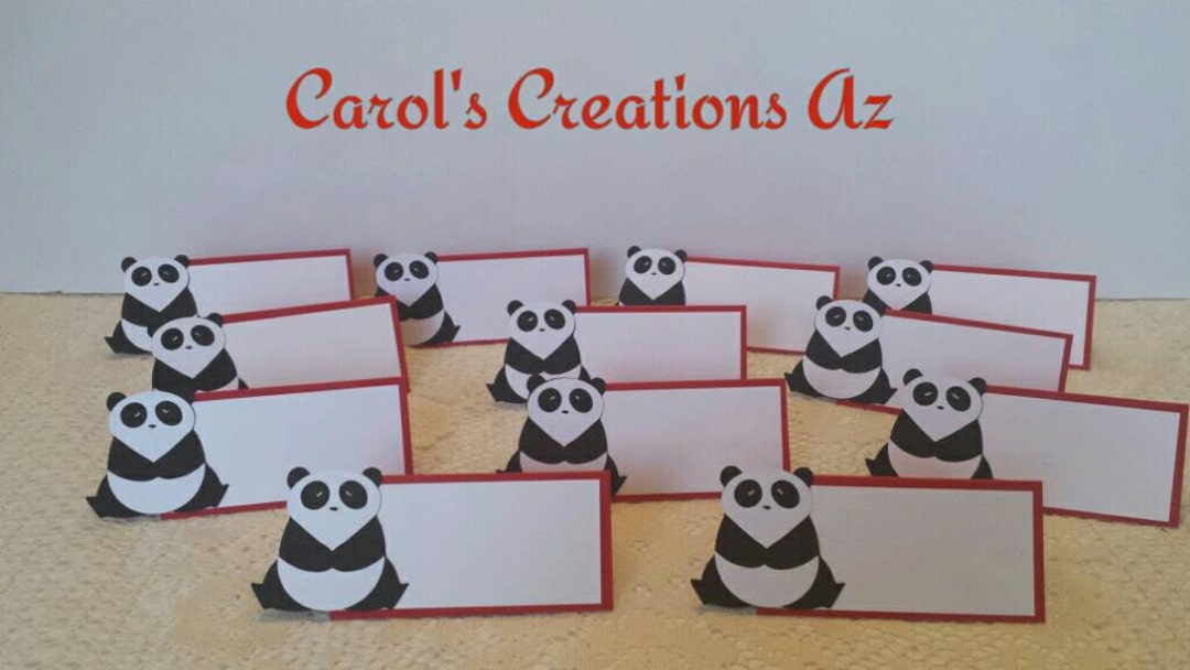 12 Panda Place Cards / Panda Escort Cards / Panda Party / Panda ...