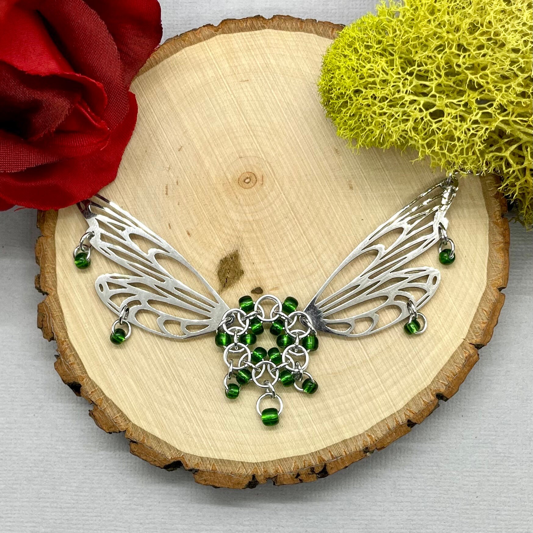 Celtic Knot Chainmaille Butterfly Pendant / Fairy Medieval Renaissance ...