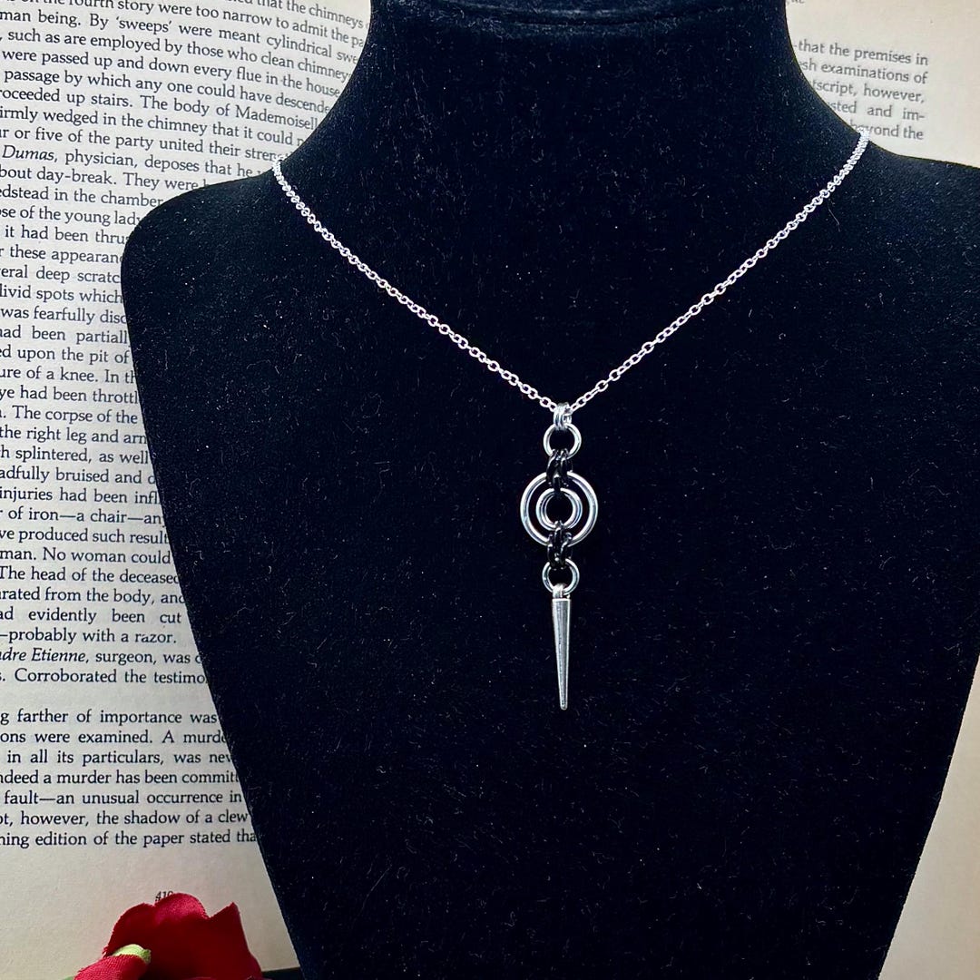 Geometric Chainmaille Pendant With Spike / Viking Necklace / Bullseye ...
