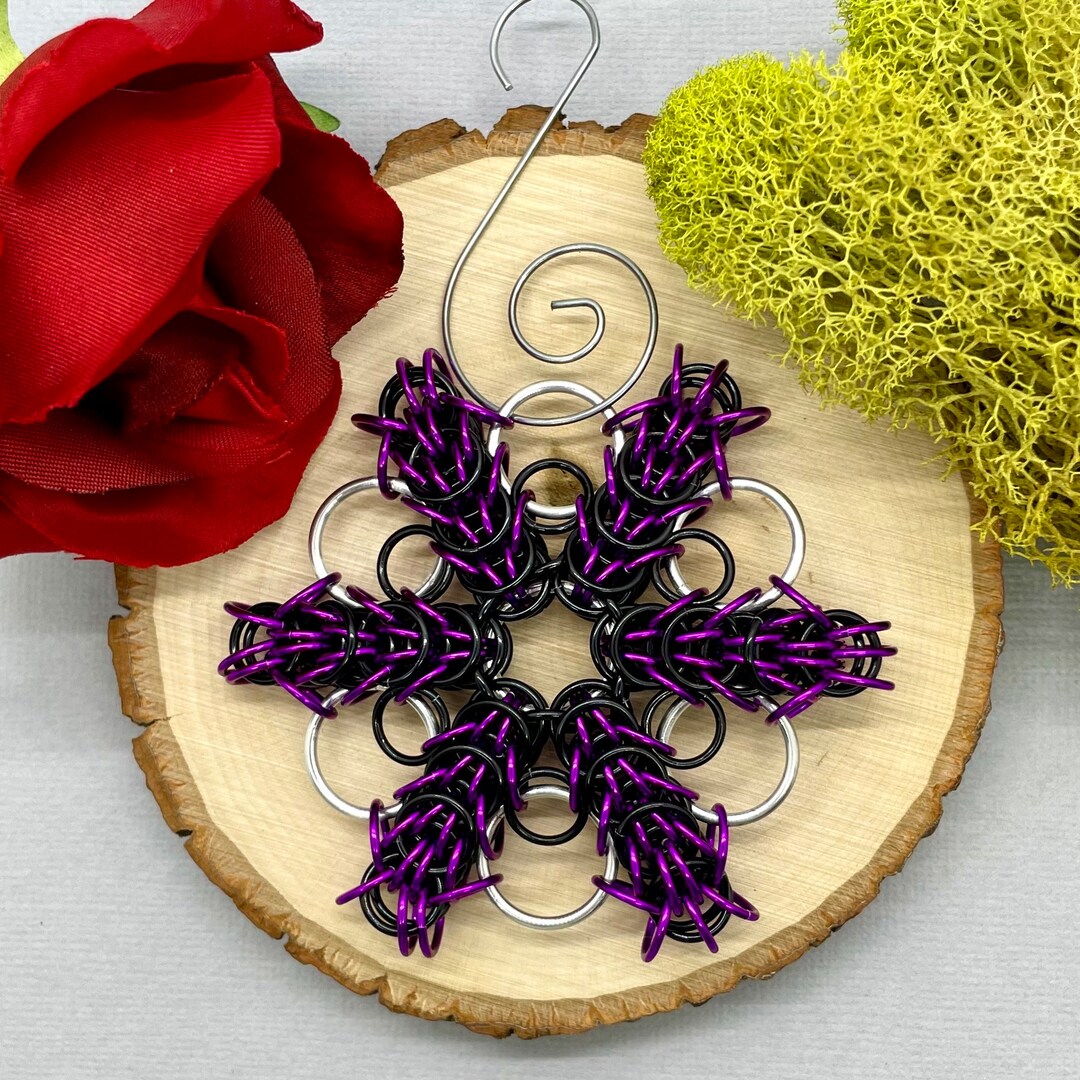 Purple Chainmaille Snowflake Ornament / Chainmail Christmas Ornament ...