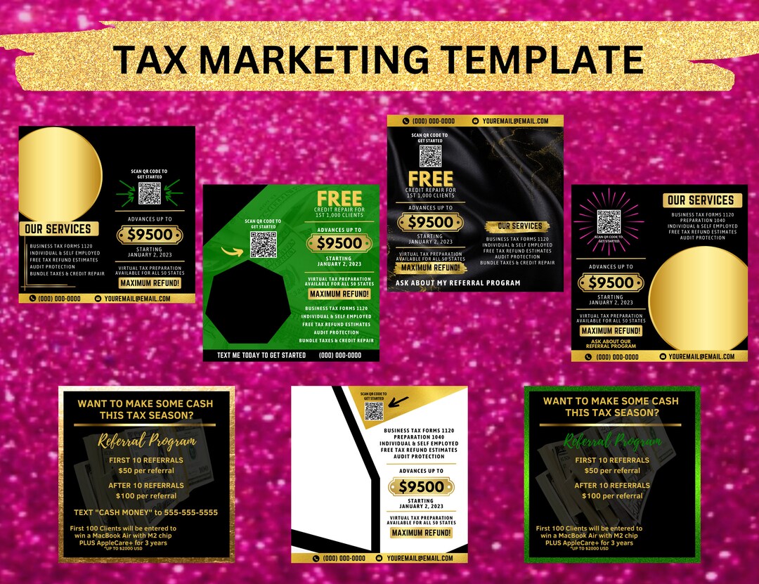 7 Tax Agent Marketing Editable in Canva Templates - Etsy