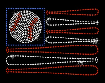 Baseball Mom Rhinestone Bling Iron on Heat Transfer | Etsy