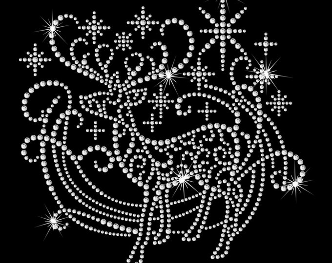 Large Christmas Tree Iron on Hotfix Rhinestone Bling Holiday - Etsy