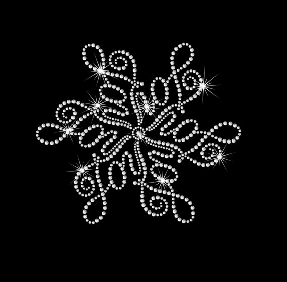 Snowflake With Joy Iron on Hotfix Rhinestone Bling Heat | Etsy