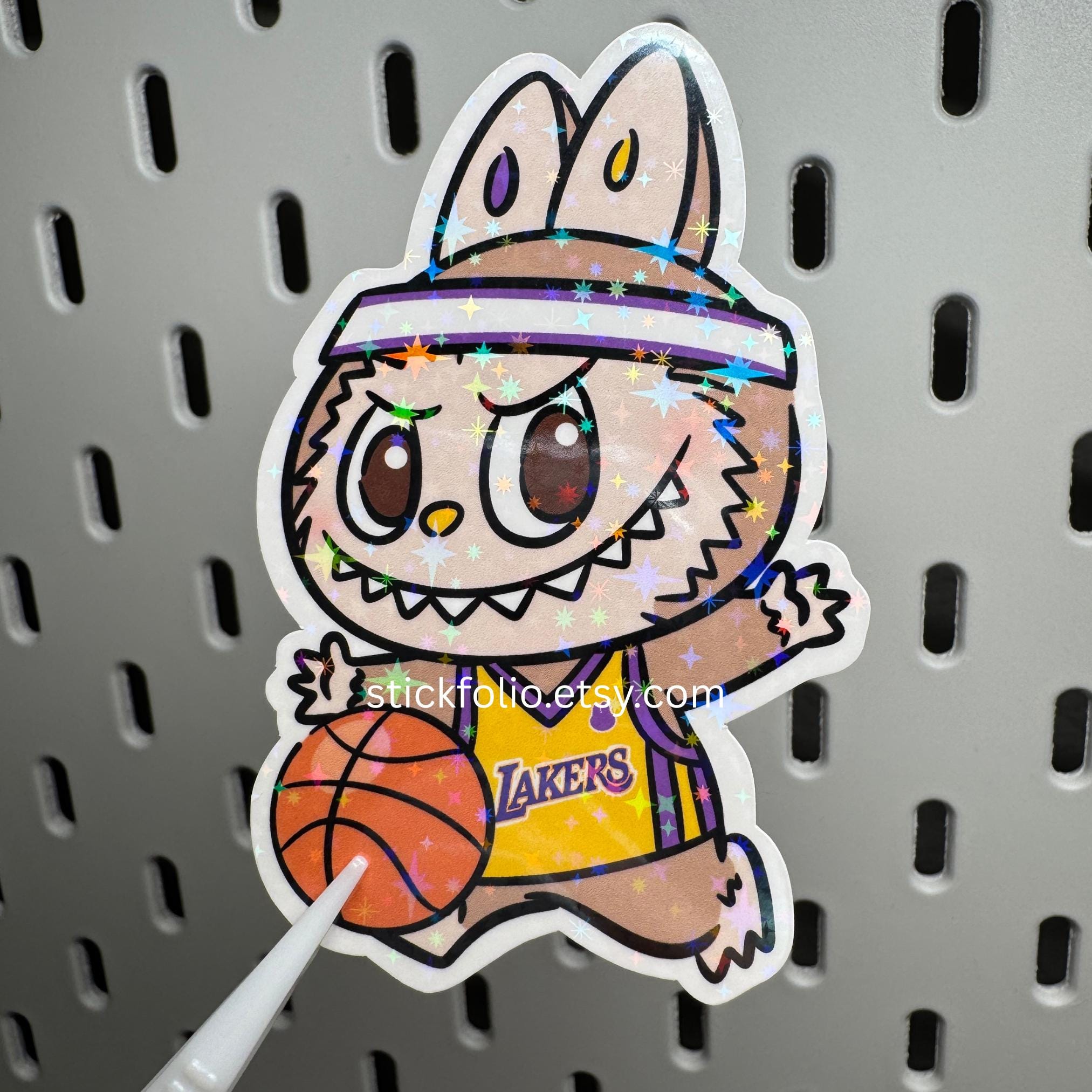 Los Angeles Lakers Labubu Sticker | Handmade Vinyl Sticker - Etsy