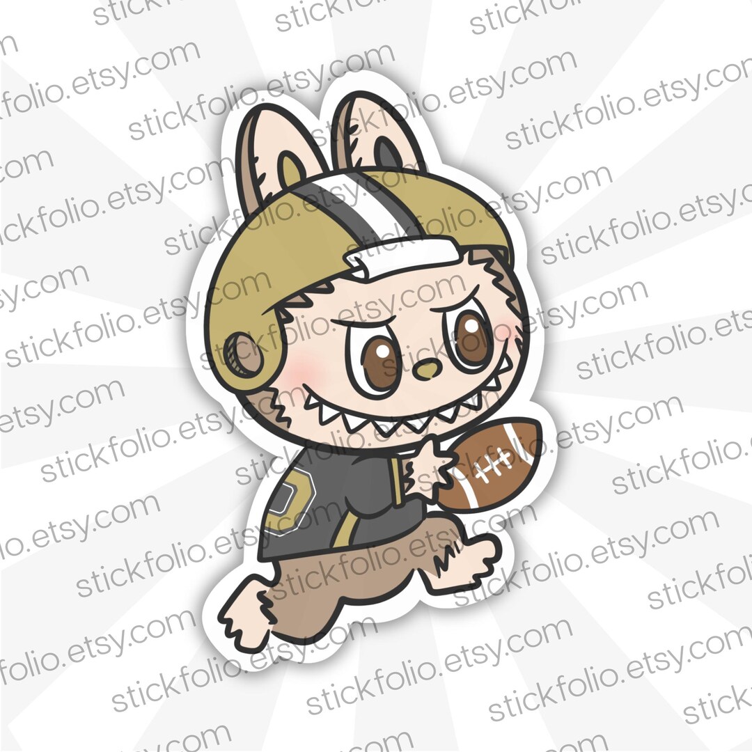 New Orleans Football Labubu Sticker | Handmade Vinyl Sticker | NOLA ...