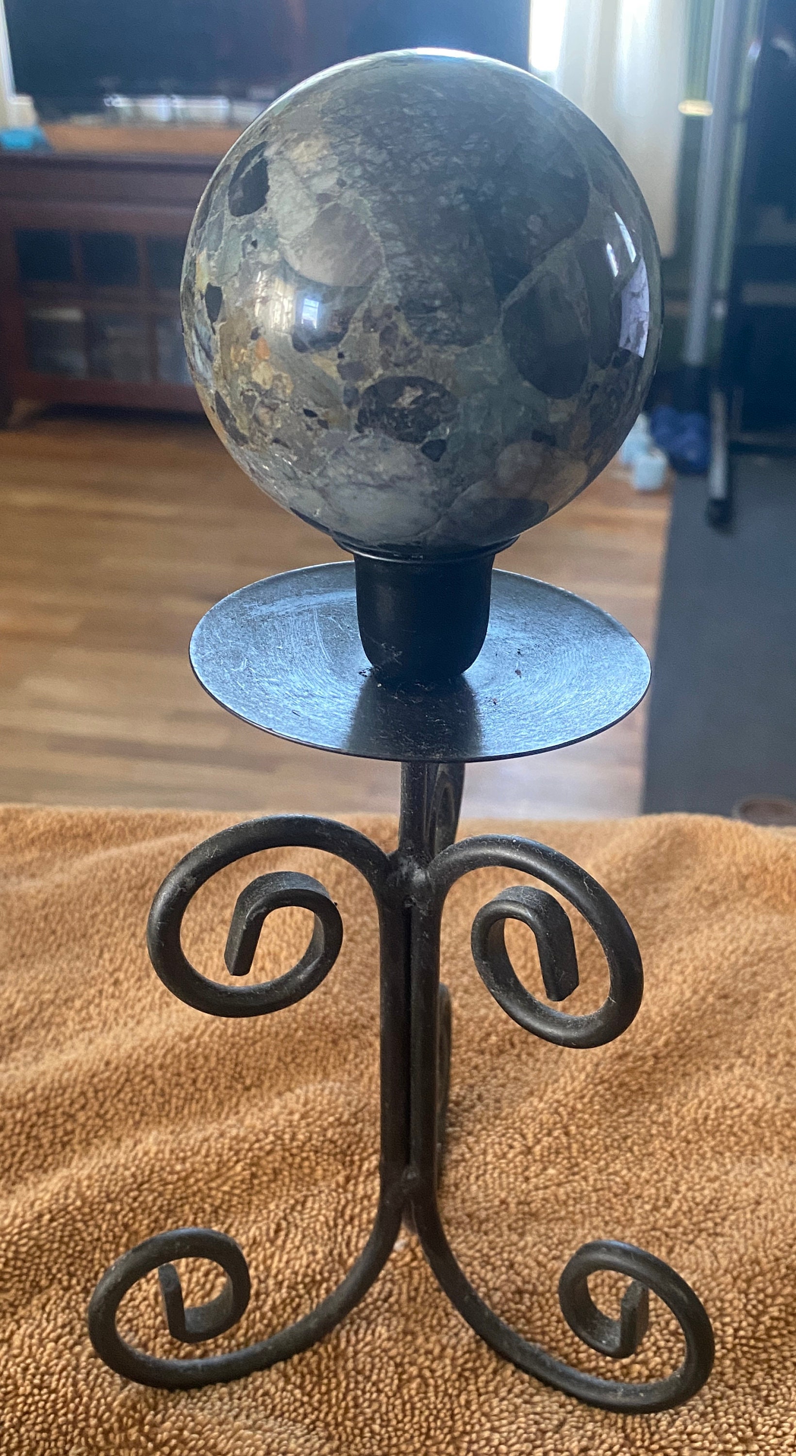 Black Metal Sphere Stand Pair - Etsy
