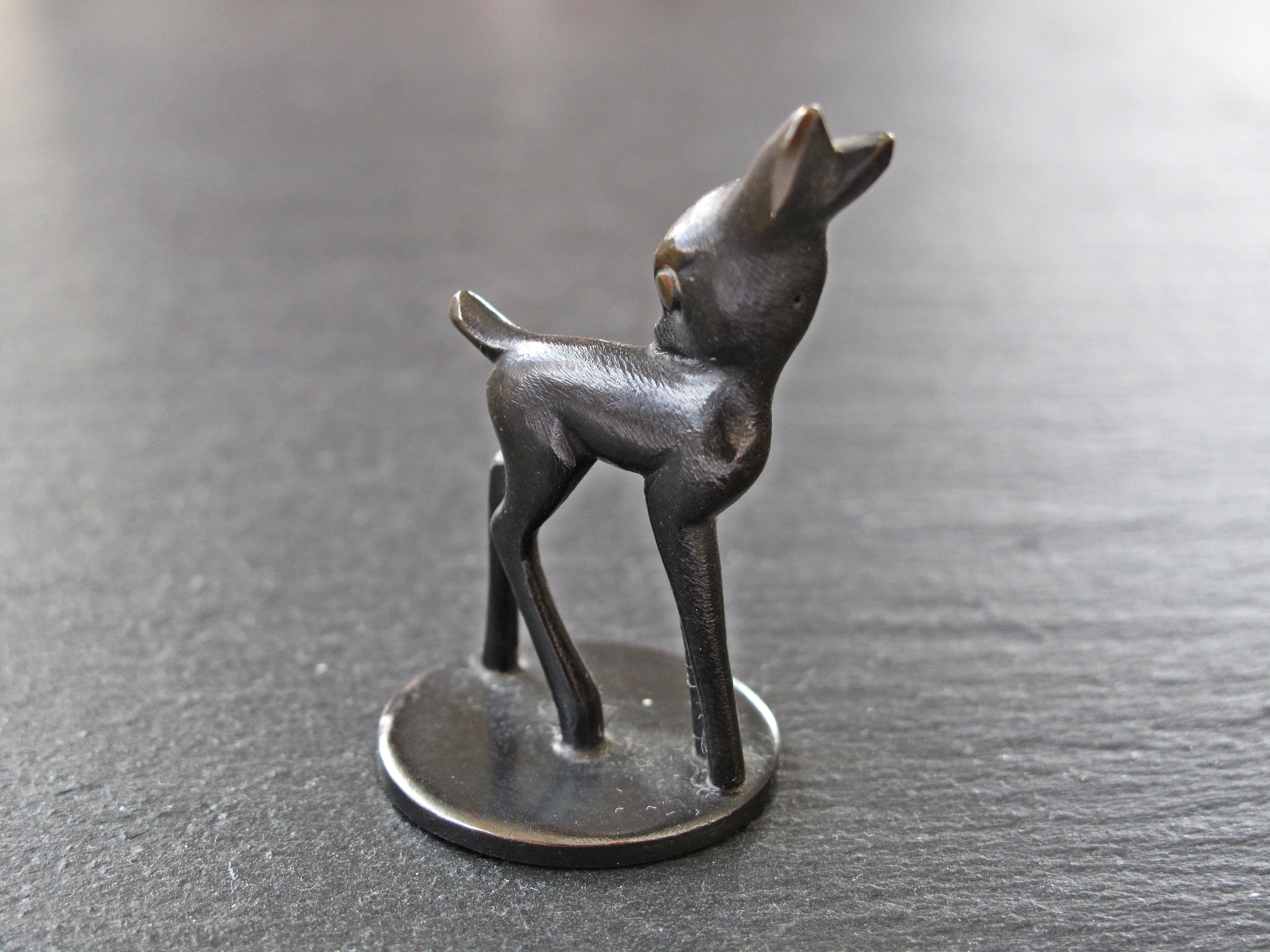 RICHARD ROHAC Baby Deer Blackened Brass Miniature Deer by - Etsy