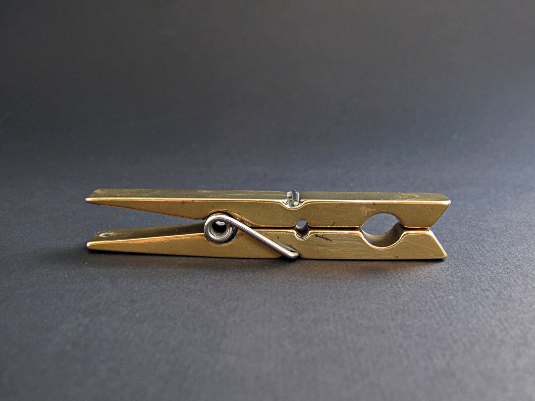 Brass Peg Paperweight Mid-century Modern - Brass Clothes Peg Clothespin ...