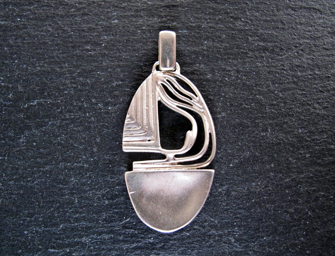 ENGLA Silver Pendant - Modernist Silver Pendant by Engla - Etsy