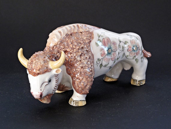 BASIL MATTHEWS Bison Art Pottery Bull Studio Pottery Bison | Etsy