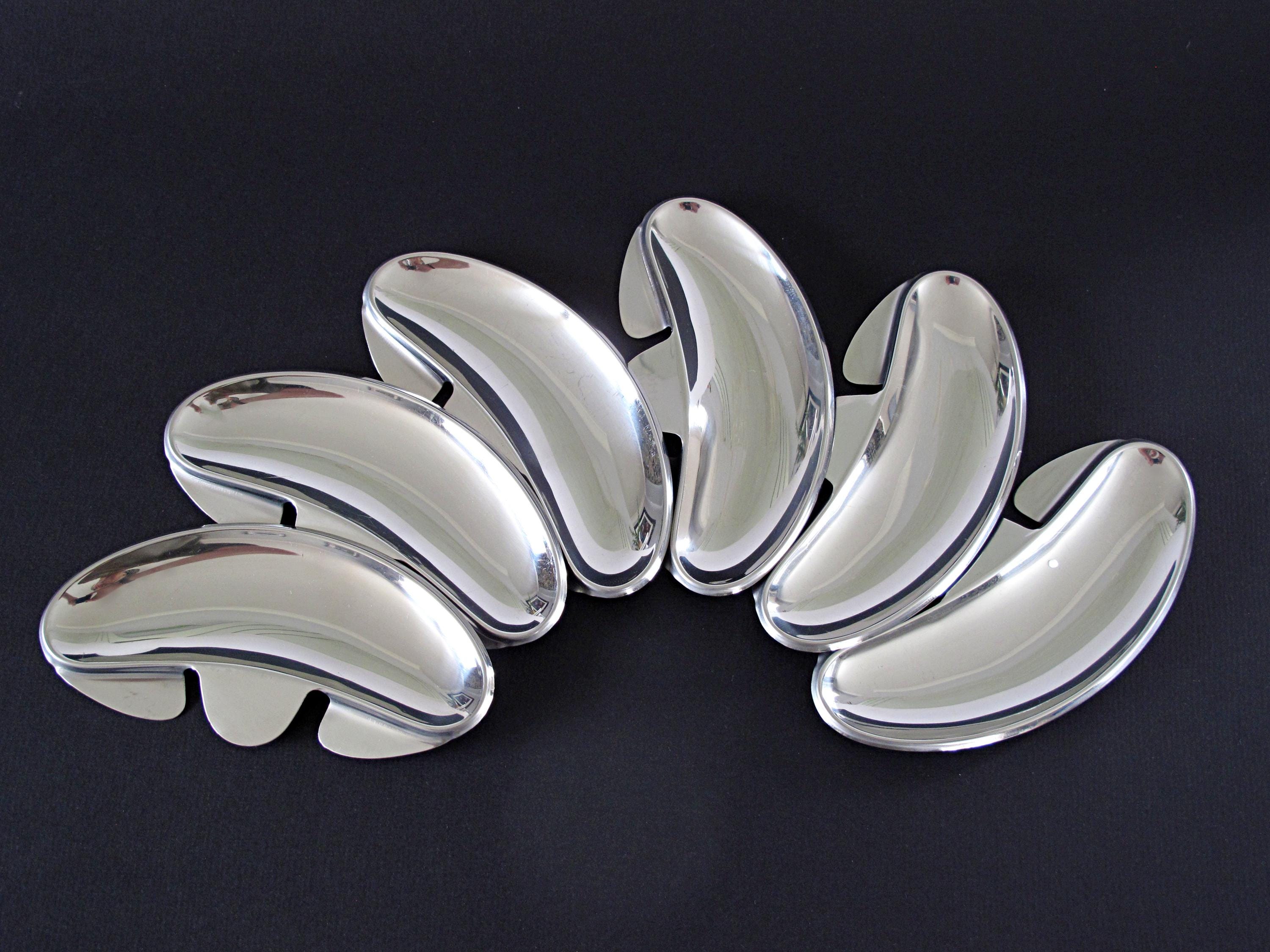 AMC INOX Pip Tray Set - Set of Six Stainless Steel Clip on Pip Dishes ...
