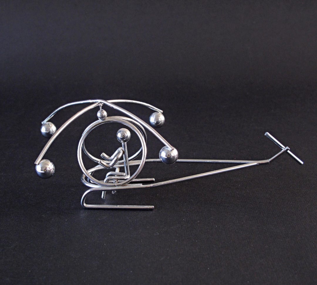 Balancing Helicopter Kinetic Sculpture - Executive Desk Toy - Perpetual ...