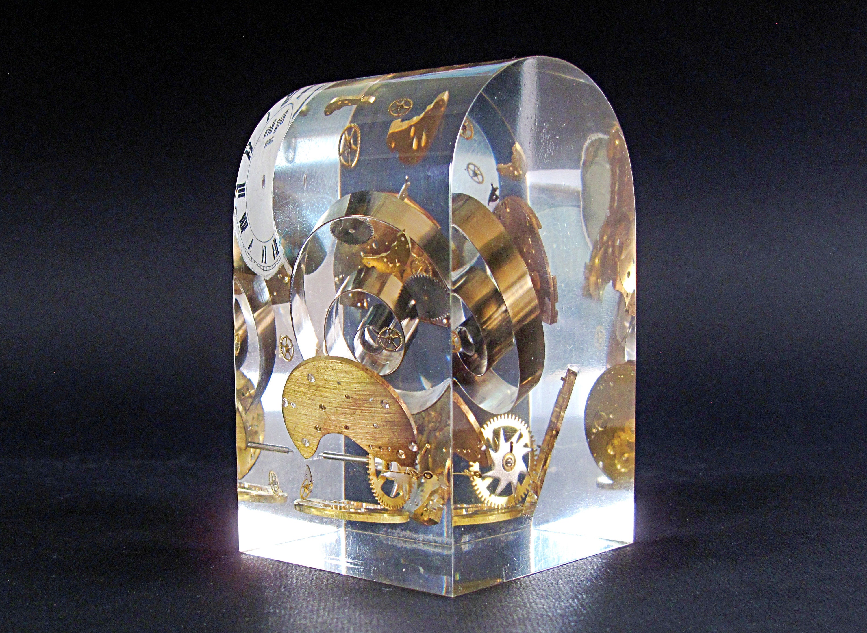 Resin Inclusion With Exploded Clock Movement - Acrylic / Lucite ...
