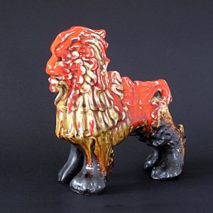 Large ERIC LEAPER Lion , Large Studio Pottery Drip Glaze Lion - Newlyn ...