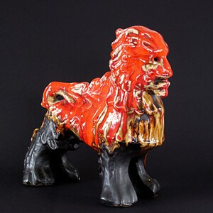 Large ERIC LEAPER Lion , Large Studio Pottery Drip Glaze Lion - Newlyn ...