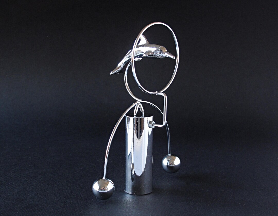 Balancing Dolphin Kinetic Sculpture - Executive Desk Toy - Perpetual ...