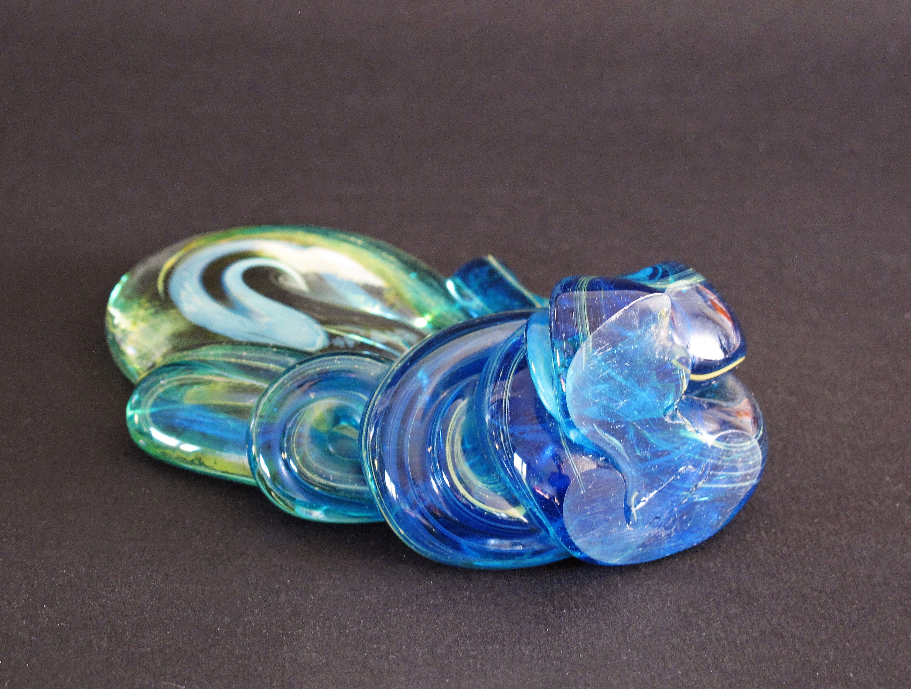 1970s Mdina Freeform Glass Sculpture in Mediterranean Blue , Free Form ...