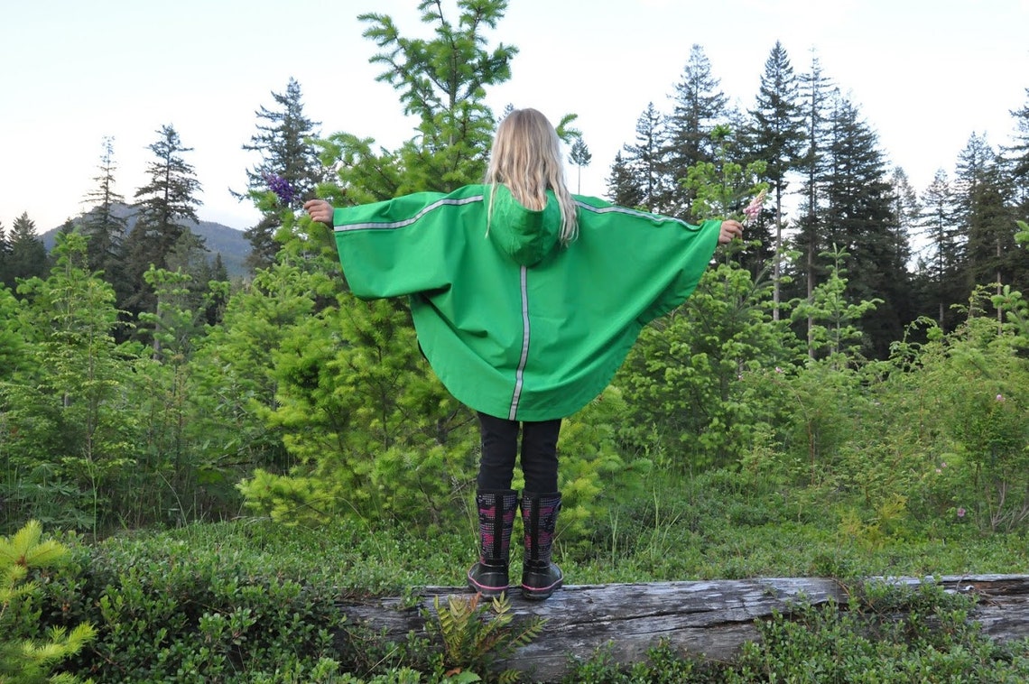 Green Rain Poncho for Kids - Etsy