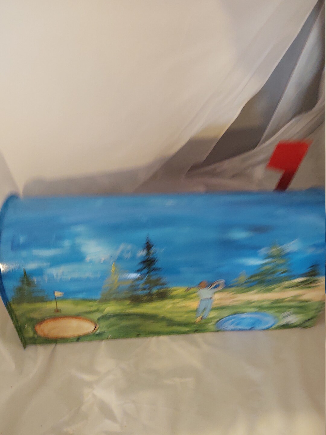 Hand Painted Standard Mailbox. Painted in Fun Golf Design. Sealed and ...