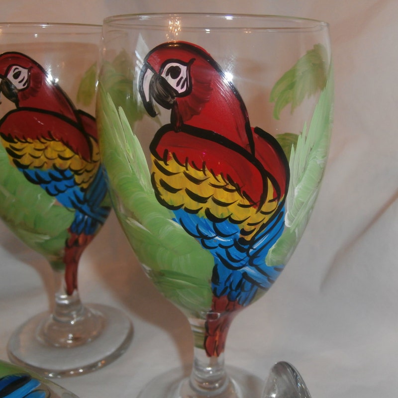 Hand Painted Parrot - Etsy