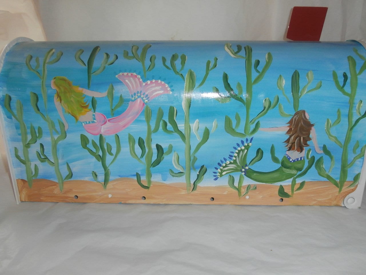 Hand Painted Standard Size Mermaids Mail Box. Sealed With 2 | Etsy