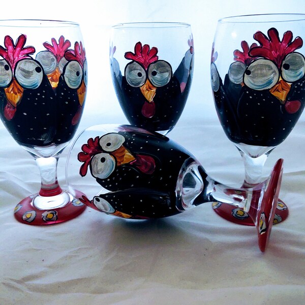 Hand Painted Chicken - Etsy