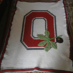 Hand Crocheted Ohio State Afghan: Buckeye OSU Fan Gift - Etsy