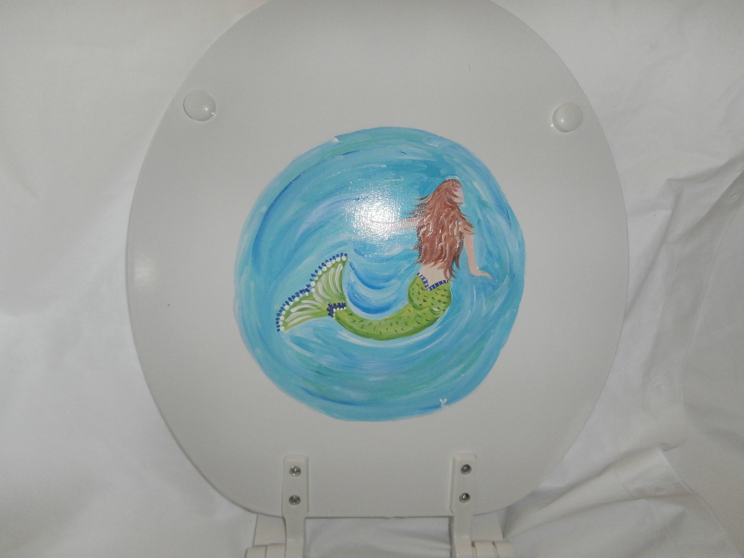 Hand Painted Mermaid Toilet Seat: Beach House Decor - Etsy