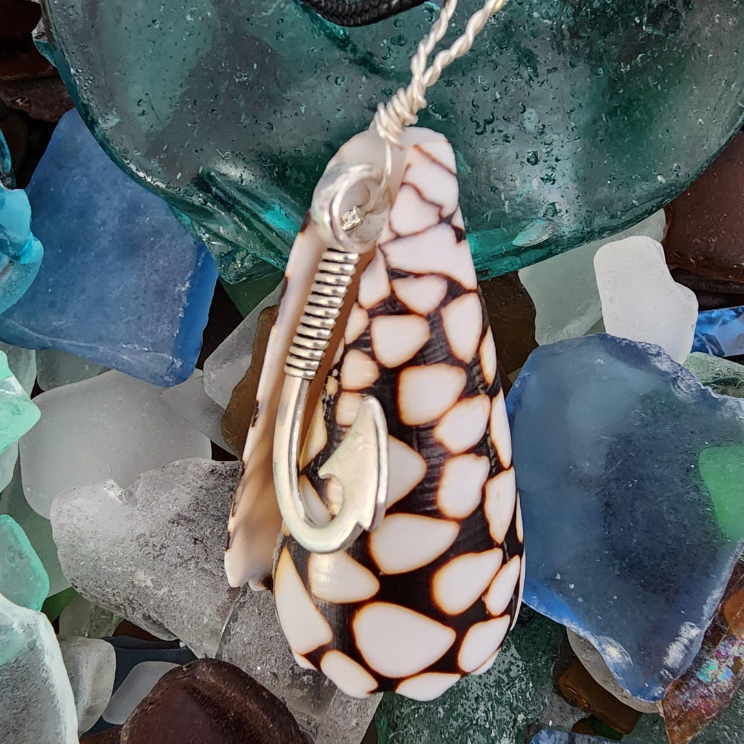 Marbled ABC Cone Shell With Turtle and Lighthouse Charms. - Etsy