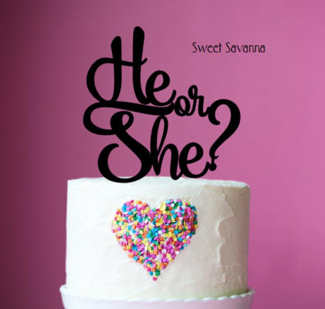 He or She Cake Topper N3 MADE IN AUSTRALIA - Etsy