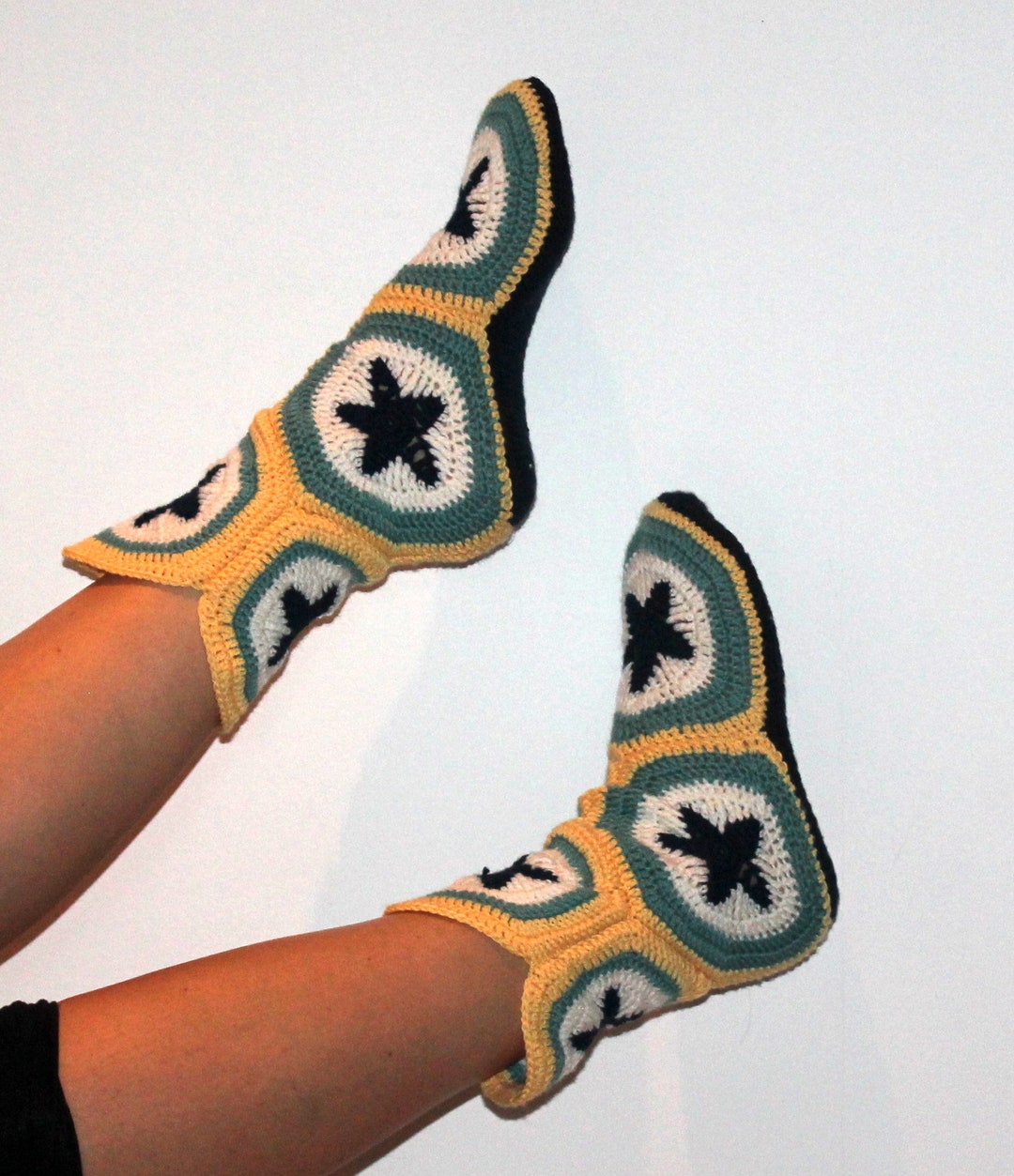 Granny Square House Socks in Sizes 36 to 41 H - Etsy