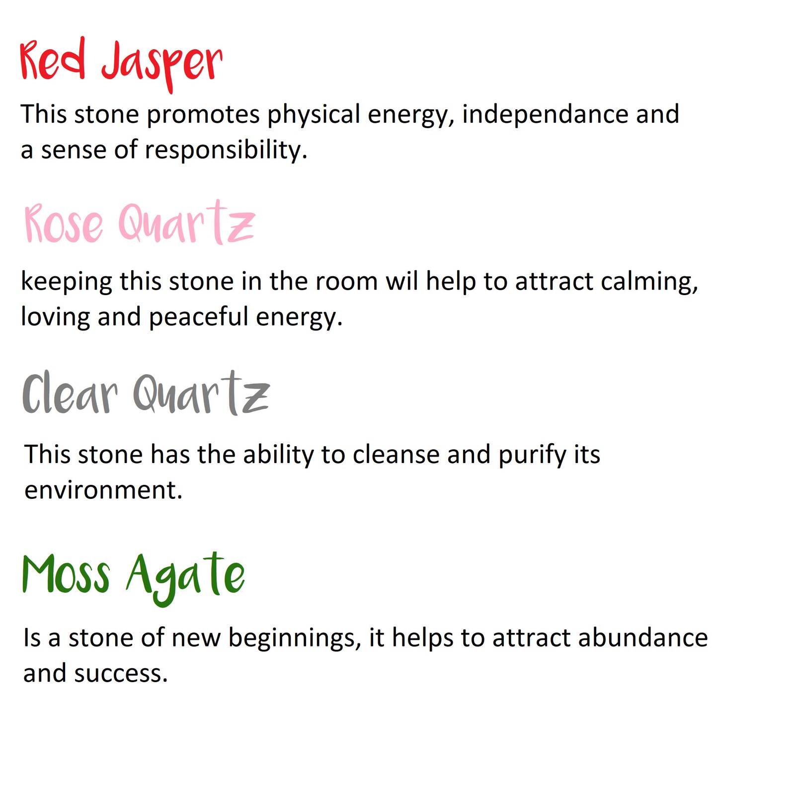 New Home Gemstone Kit 4 Tumbled Stones With Info Card and - Etsy UK