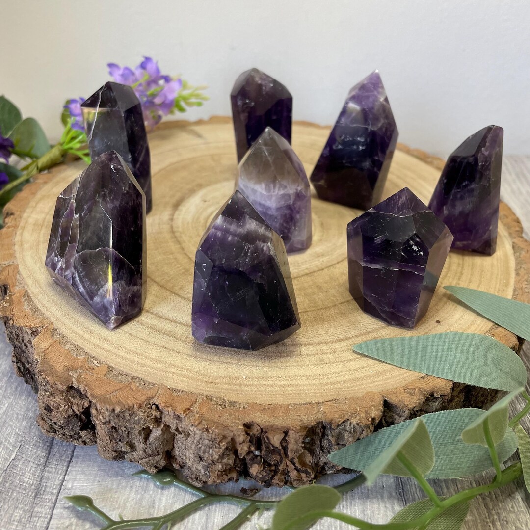 Polished Amethyst Point: Natural Purple Crystal Tower for Healing - Etsy UK