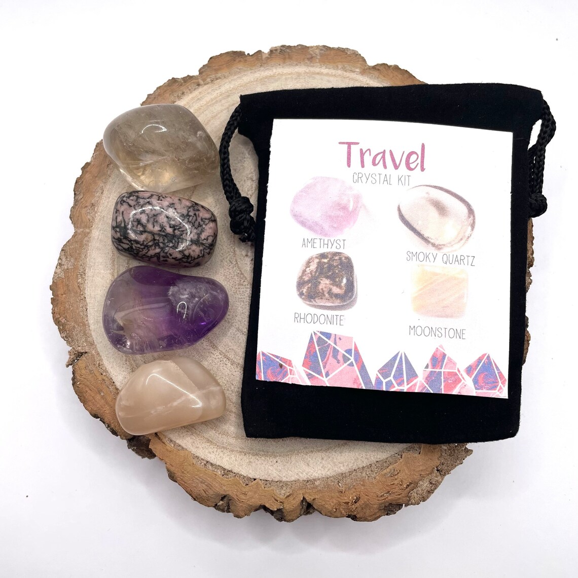 Travel Gemstone Kit 4 Tumbled Stones With Info Card and - Etsy
