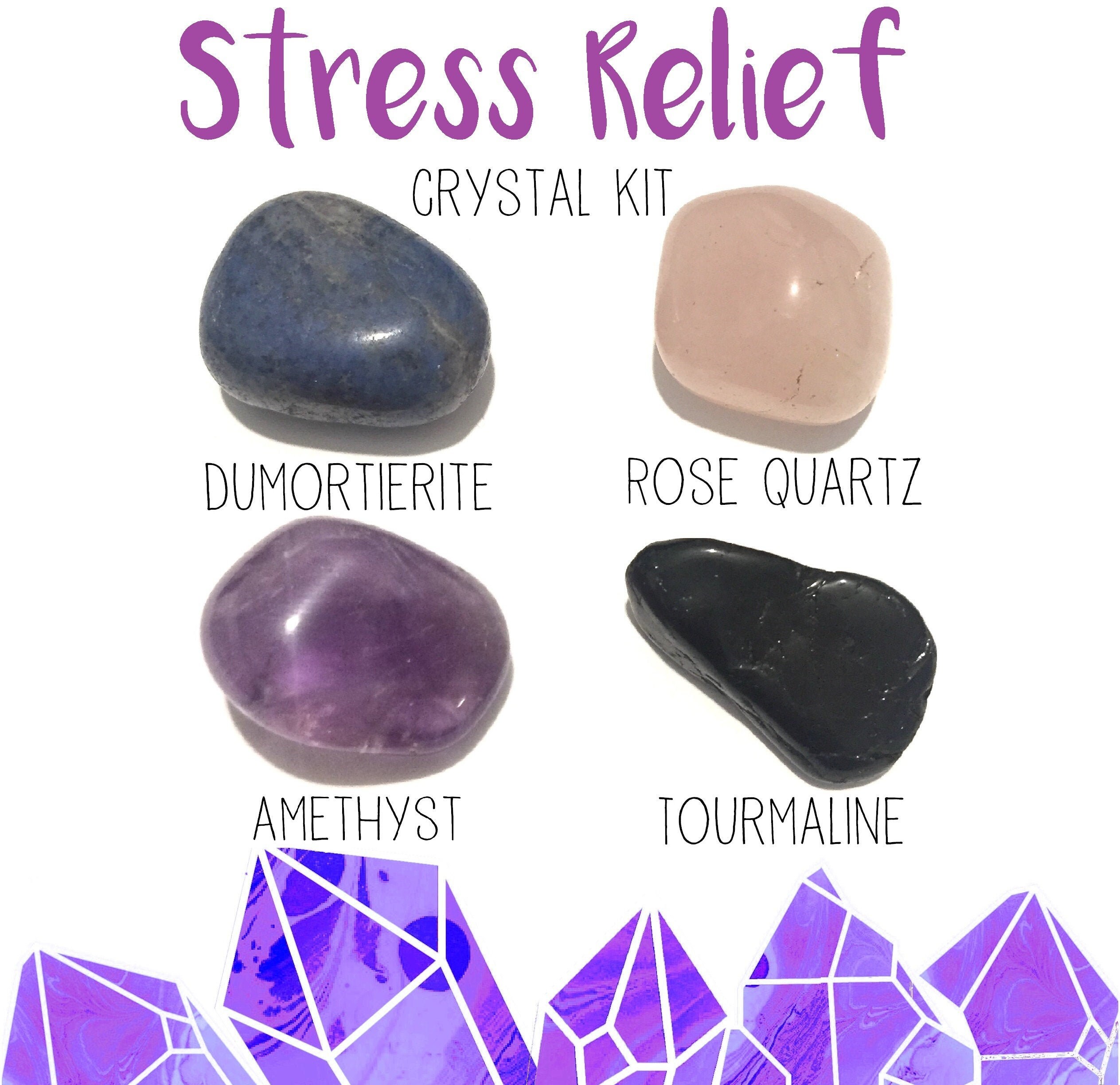 Stress Relief Gemstone Kit 4 Tumbled Stones with Info Card | Etsy