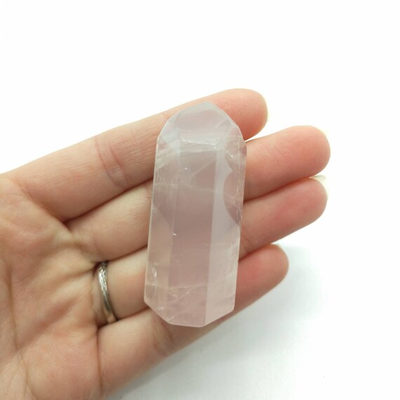 Pink rose quartz standing point tower polished stone of love | Etsy