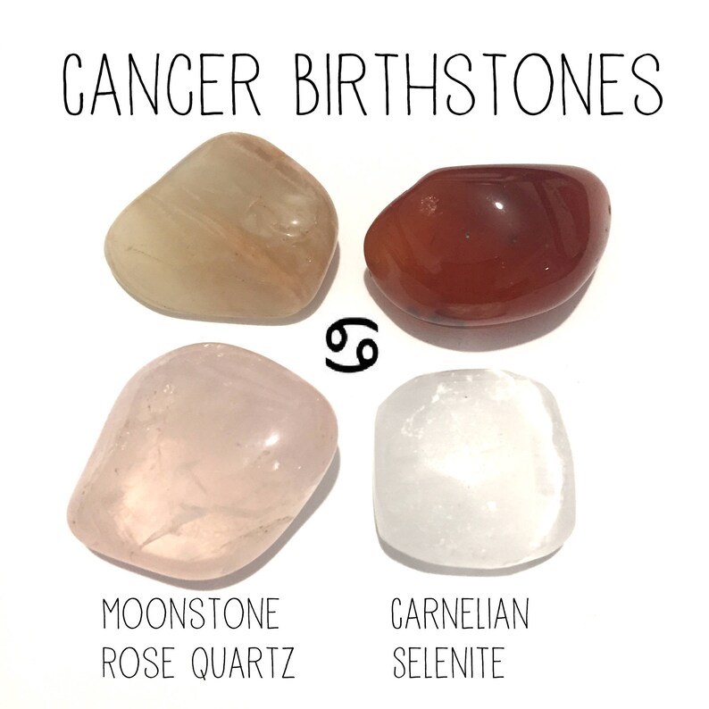 Cancer June 21 July 22 Birthstones Crystal Kit 4 Tumbled Etsy