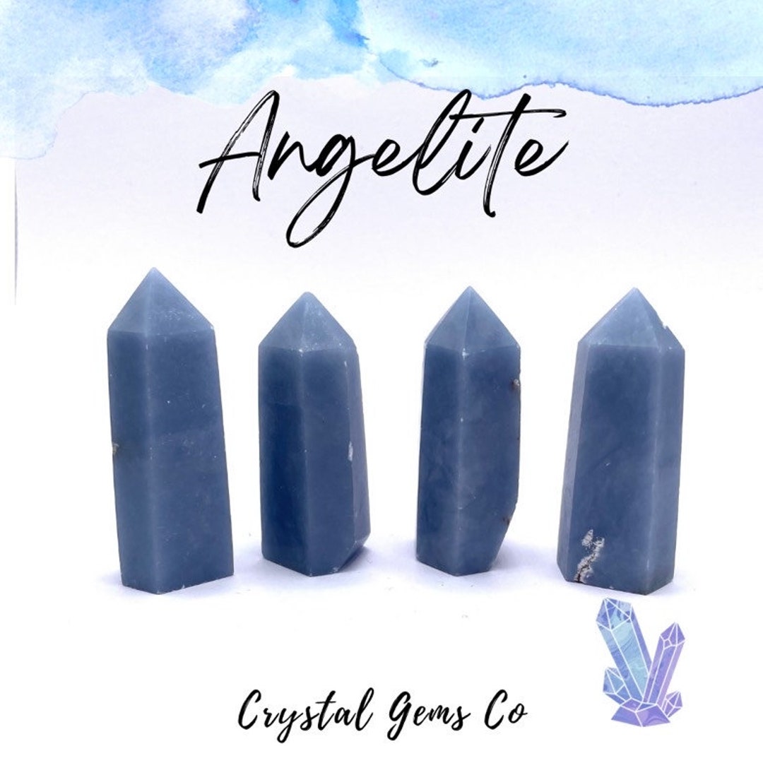Angelite Blue Point Cut Base - Etsy