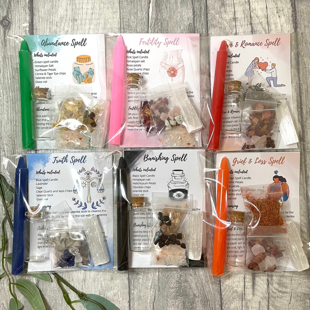 Spell Kit Jar With Gemstones Witch Beginners Gift Set - Truth ...
