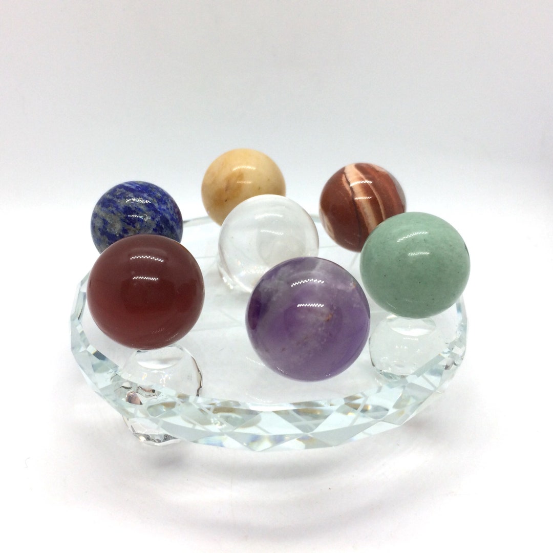 Chakra Spheres on Glass Stand - Etsy UK